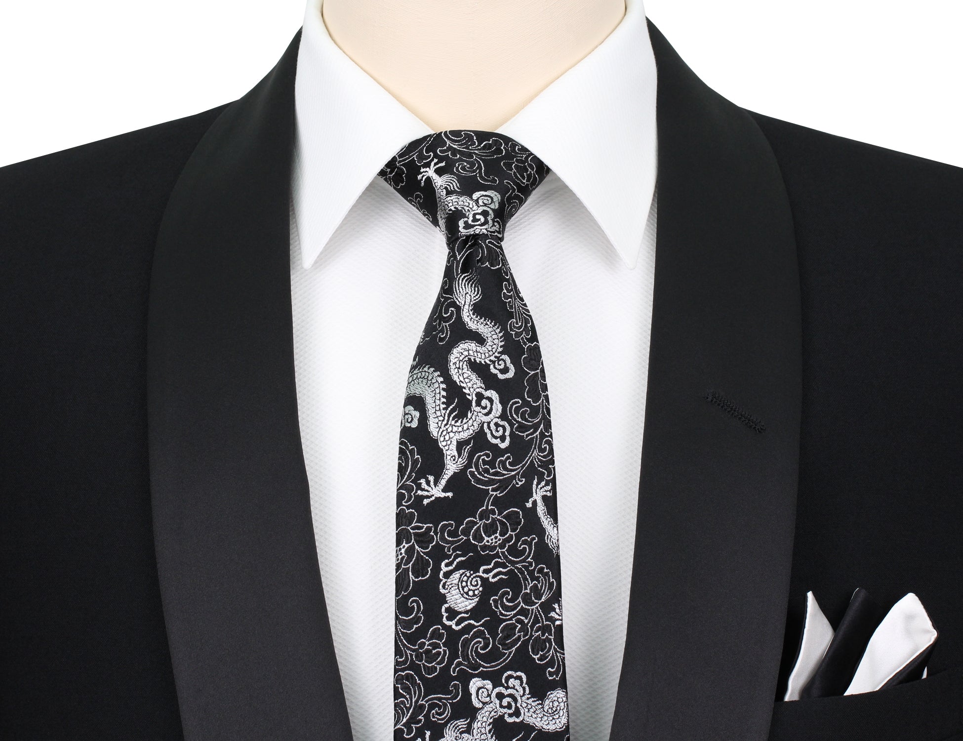 Mimi Fong Dragon Tie in Black & White – mimifong.com